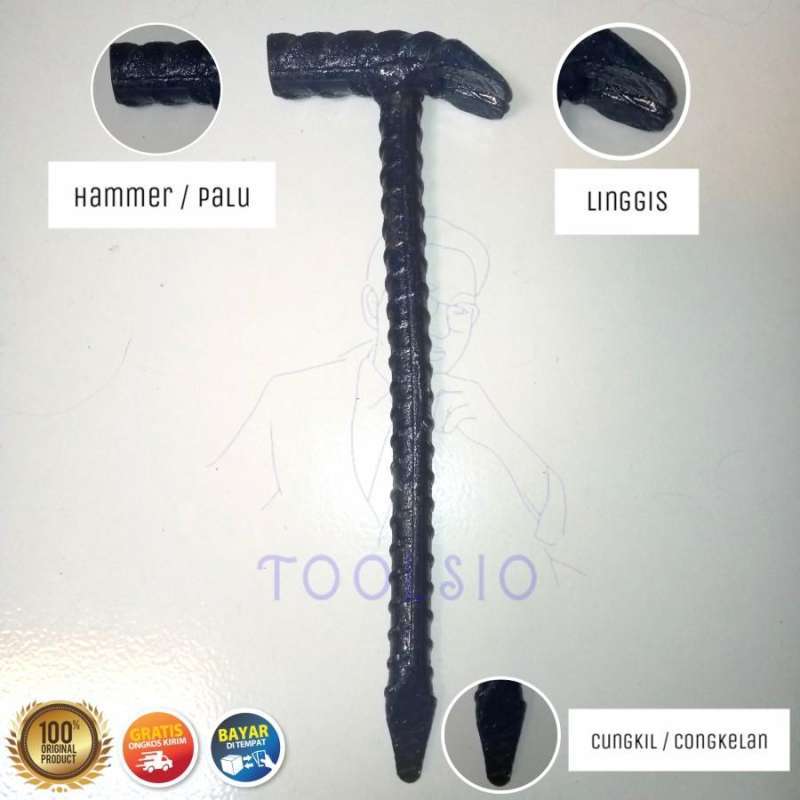 Jual Perkakas Tiga Fungsi / Palu Besi Serbaguna / Palu Kambing Linggis ...