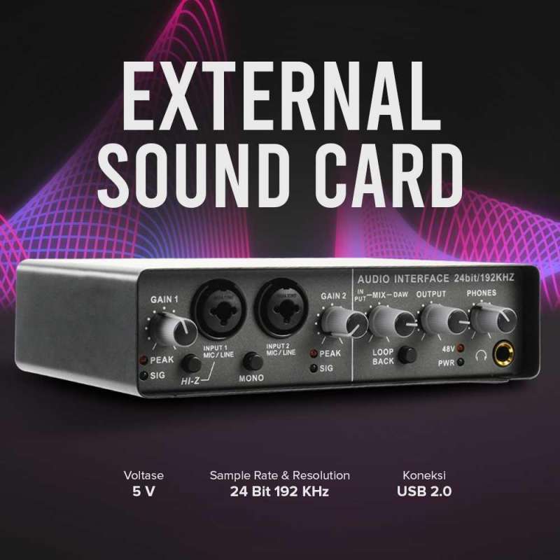 Jual External Sound Card Audio Interface Preamp High Speed Usb 2.0 Q-24 ...