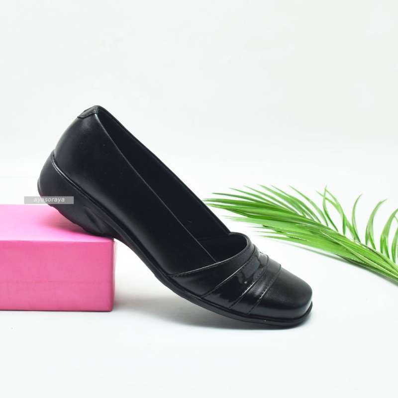 Promo Sepatu Pantofel Wanita Kerja Guru Pns Formal Hitam Ringan Nyaman ...