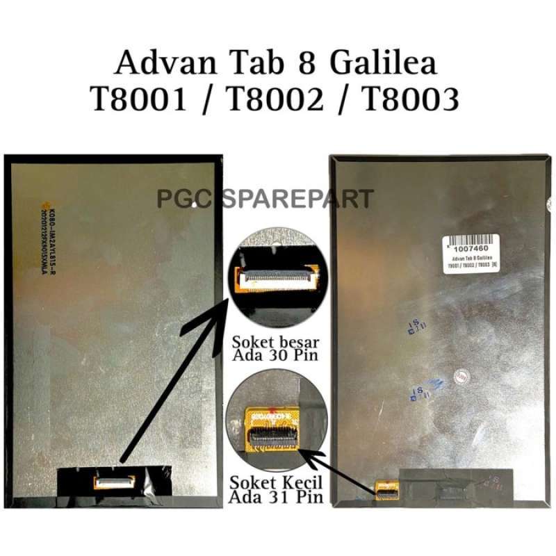 Jual Original Lcd Tablet Advan Gallilea Tab 8 Model 8001 / 8002 / 8003 - Di Seller Yama ...