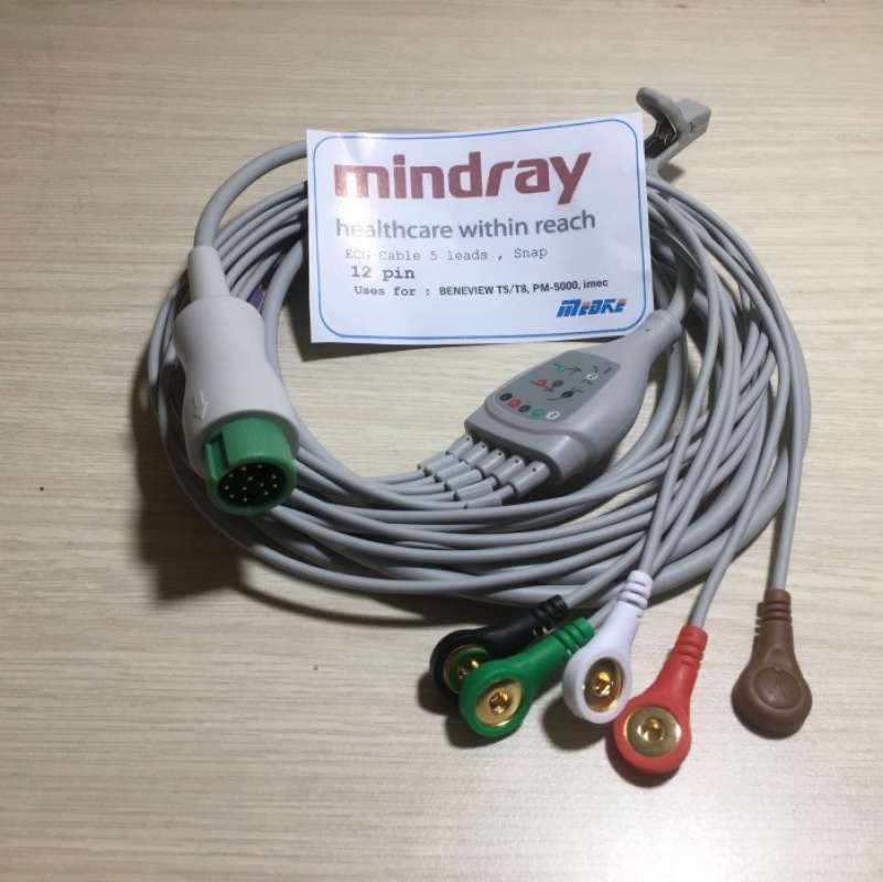 Promo Kabel Ekg Mindray Imec 12 Pin 5 Lead Snap Diskon 33% Di Seller ...