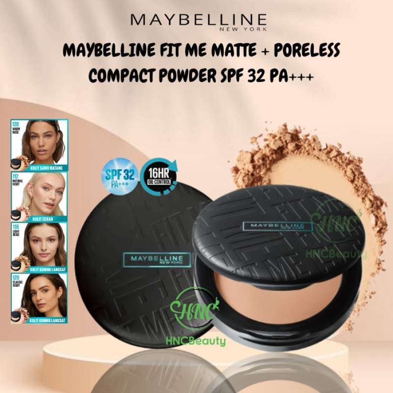 Jual Maybelline Fit Me Matte + Poreless Compact Powder Spf 28 Pa+++ 6gr ...