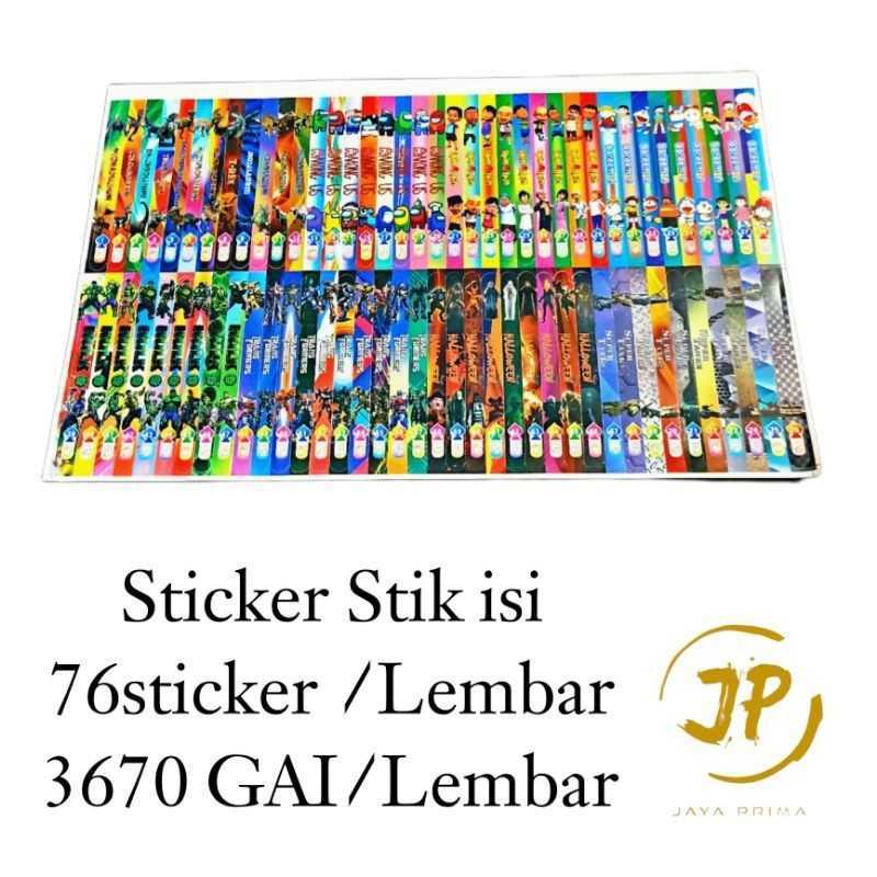 Jual Mainan Anak Sticker Stik Isi 76 Sticker Isi 10 Lembar Di Seller ...