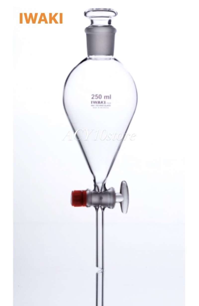Promo Iwaki Separating Funnel With Glass Stopcock 50ml, 100ml, 250ml ...