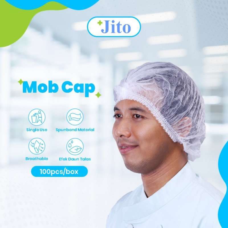 Jual Jito Mob Cap Nurse Cap Penutup Kepala - Box 100 Pcs Di Seller ...