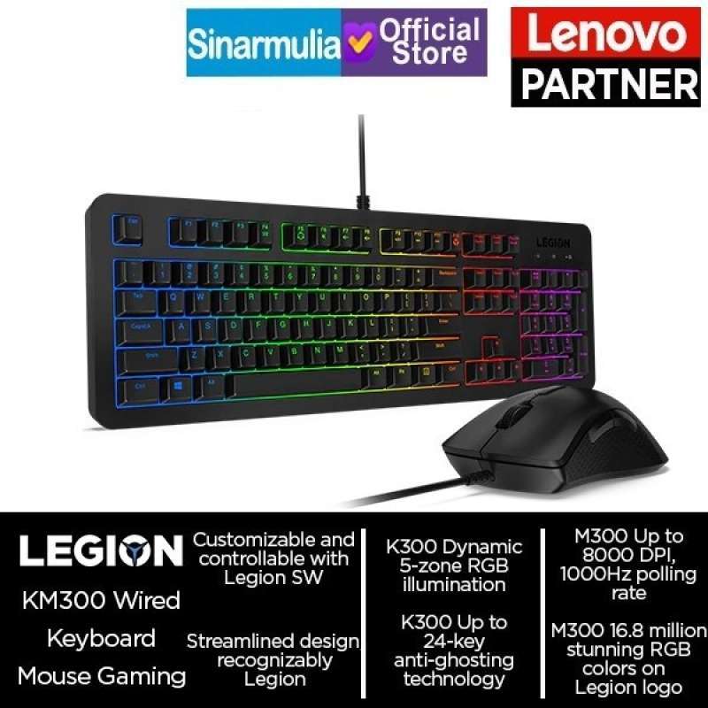 Jual Keyboard Mouse Gaming Lenovo Legion Km300 Wired Di Seller Sweet ...