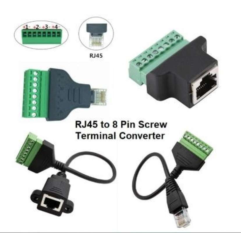 Jual Converter Adapter Connector Ethernet Rj45 Female To 8 Pin Terminal ...