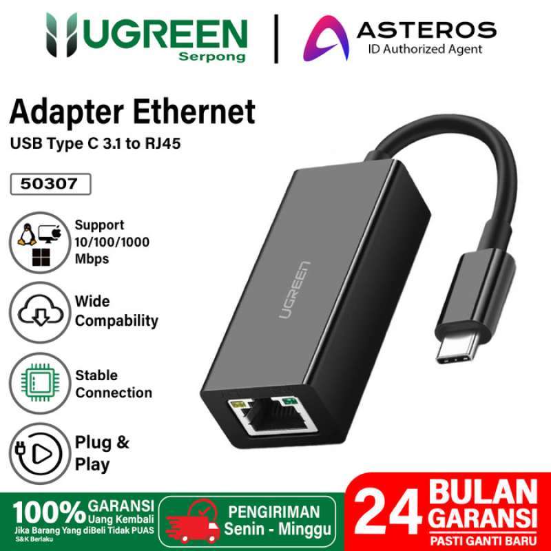 Jual Ugreen Usb Type C To Rj45 Lan Adapter Ethernet Network 2500mbps ...