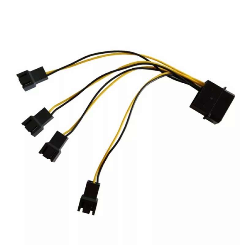 Jual Kabel Fan Power Ide Molex 4 Pin 12v To Socket 3 4 Pin Fan 5v ...