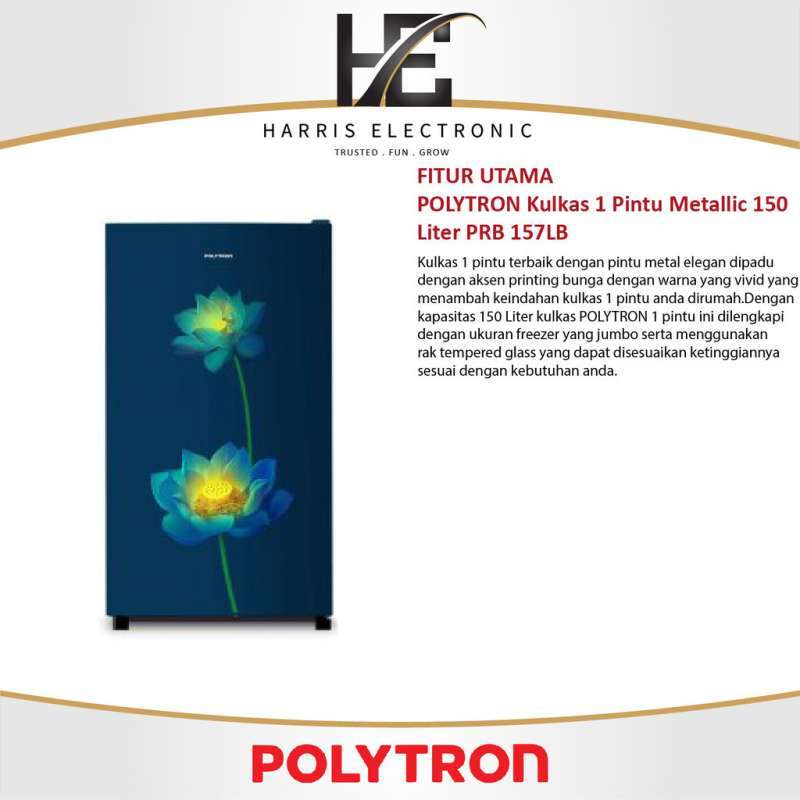 Jual Polytron Lemari Es Kulkas 1 Pintu Metallic 150 Liter Prb 157lb ...