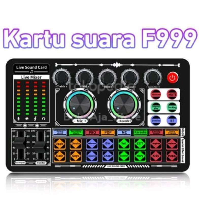 Jual F999 Soundcard F 999 External Dj Mixer Bluetooth 5.0 Sound Card ...