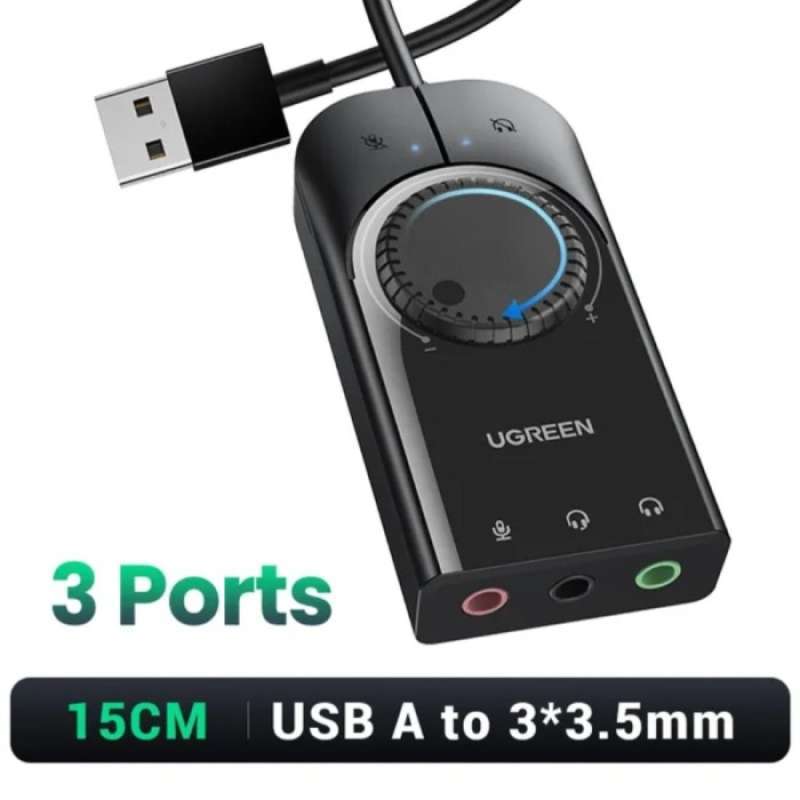 Jual Ugreen Sound Card External Usb Audio Card Adapter Usb To Jack 3 ...