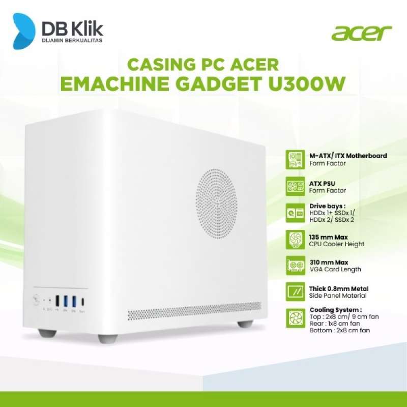 Jual Casing Pc Acer Emachine Gadget U300w M-atx White - U300 Di Seller ...