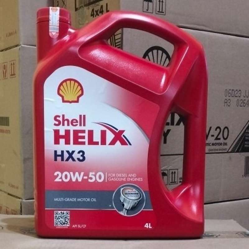 Promo Oli Mesin Shell Helix Hx3 20w-50 4 Liter- Oli Mobil Bensin ...