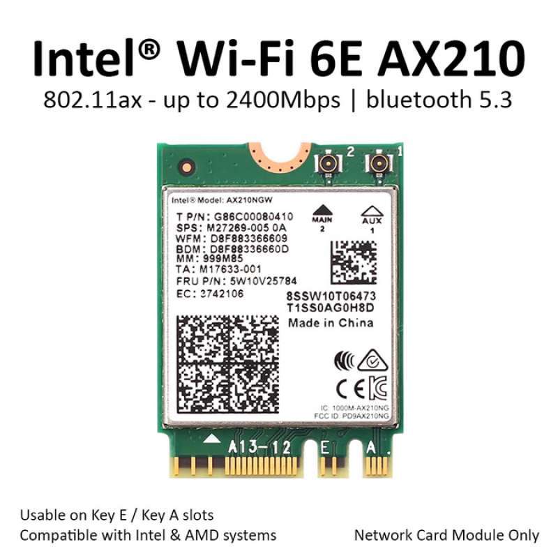 Jual Intel Wifi 6e Ax210 Wireless Card Bluetooth 5 Ax M.2 Ngff Ax210ngw ...