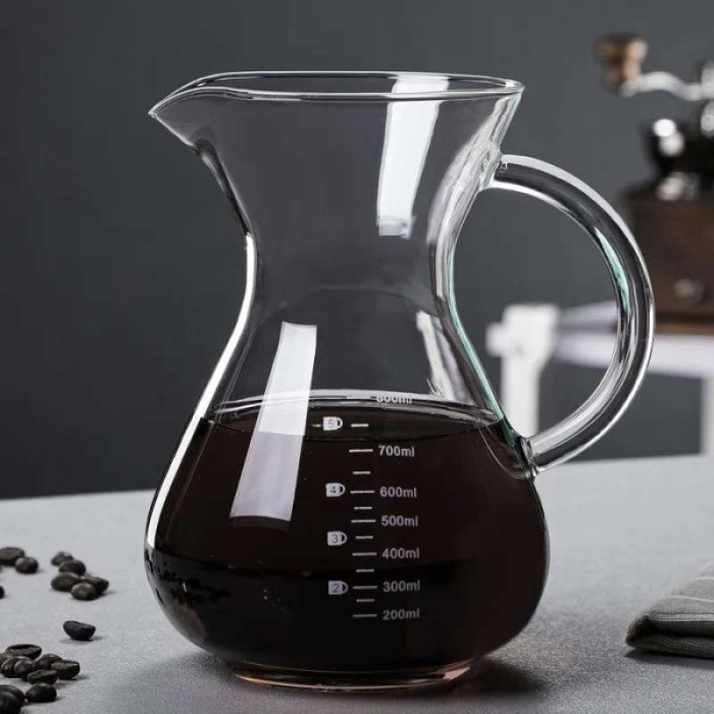 Promo Ohf Coffee Server V60 Model Tinggi 800 Ml Full Kaca Tahan Panas ...