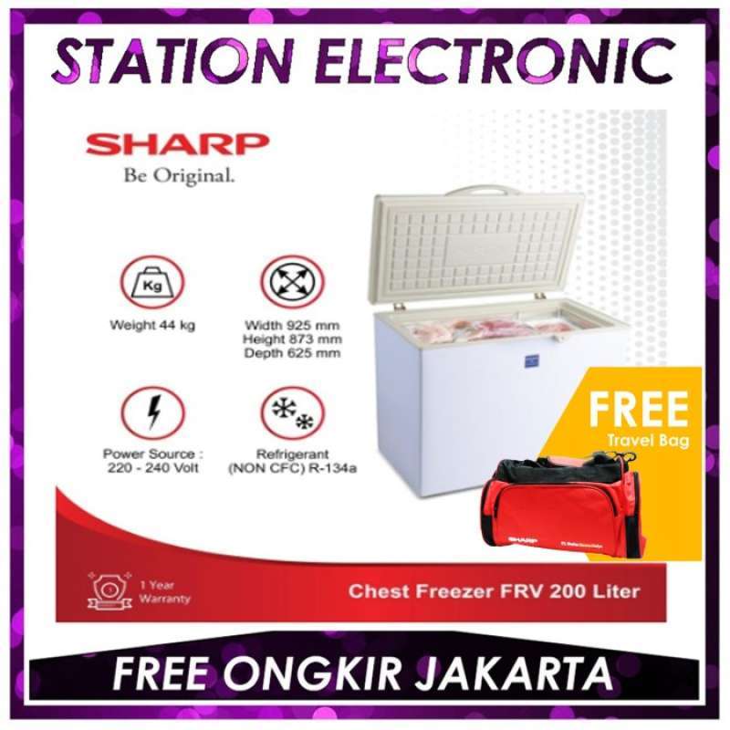 Promo Sharp Chest Freezer 200l Frv-200 / Freezer Box 200liter / Frv200 ...