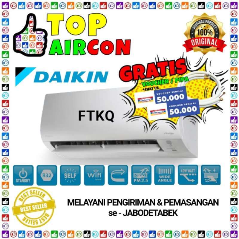 Promo Ac Daikin 1 Pk Ftkq 25 Ac Daikin 1pk Flash Inverter Thailand Unit Only Diskon 23% Di ...