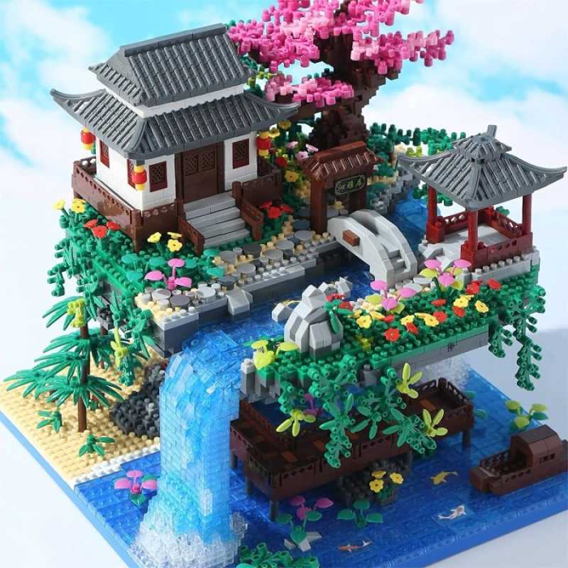 Jual Hds Moc Peach Blossom Pool Mini Building Block Set Chinese Archi ...