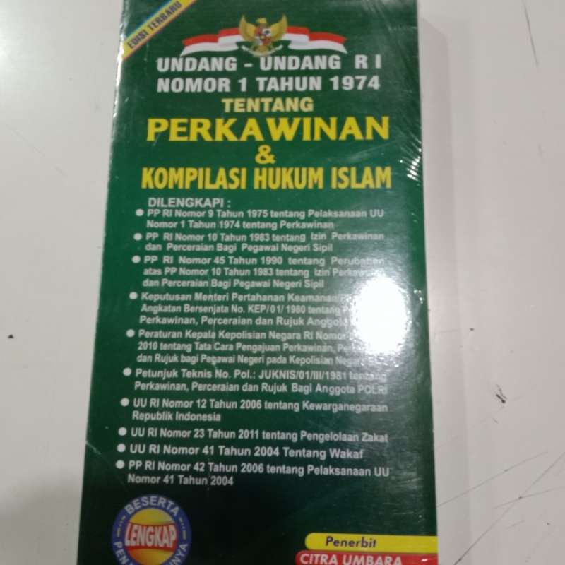 Jual Buku Undang Undang Ri No.1 Tahun 1974 Tentang Perkawinan Dan Kompilasi Di Seller Sweet Shop ...