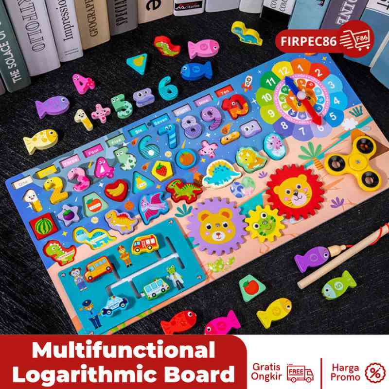 Jual Mainan Puzzle Kayu 8 In 1 Montessori, Papan Puzzle Kayu, Game ...