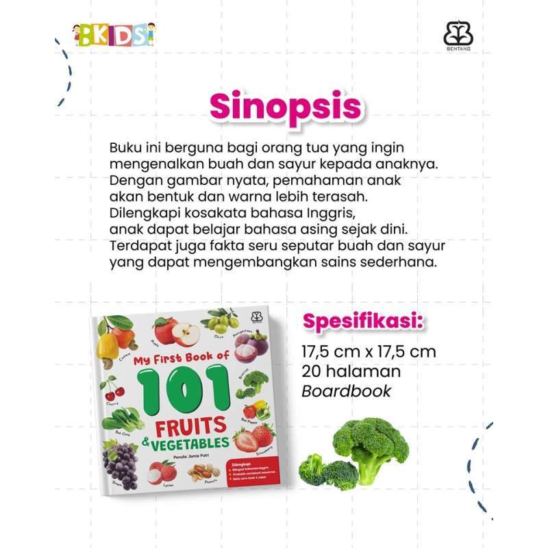Promo Buku Anak - My First Book Of 101 Fruits & Vegetables Bilingual ...