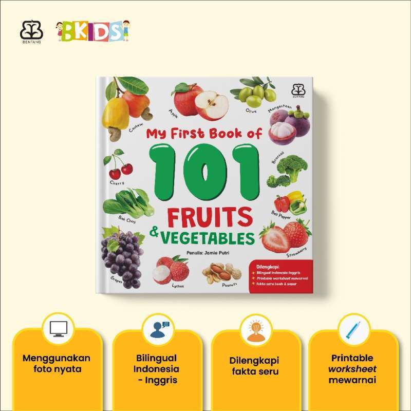 Promo Buku Anak - My First Book Of 101 Fruits & Vegetables Bilingual ...