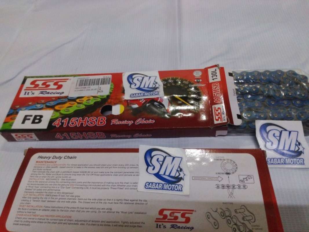 Promo Rantai Sss Rantai 415 Hsb -130l (link) (warna Biru) Sss Racing ...