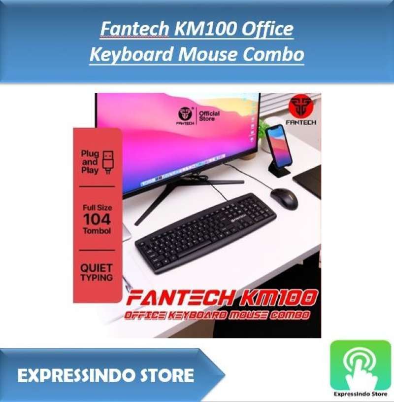 Promo 100% Produk Ori Fantech Km100 Office Keyboard Mouse Combo Diskon ...