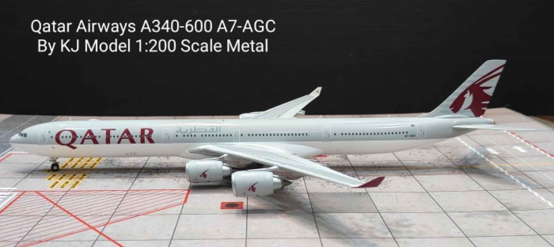 Jual Qatar Airways A340-600 A7-agc By Kj Model 1:200 Scale Metal Di ...
