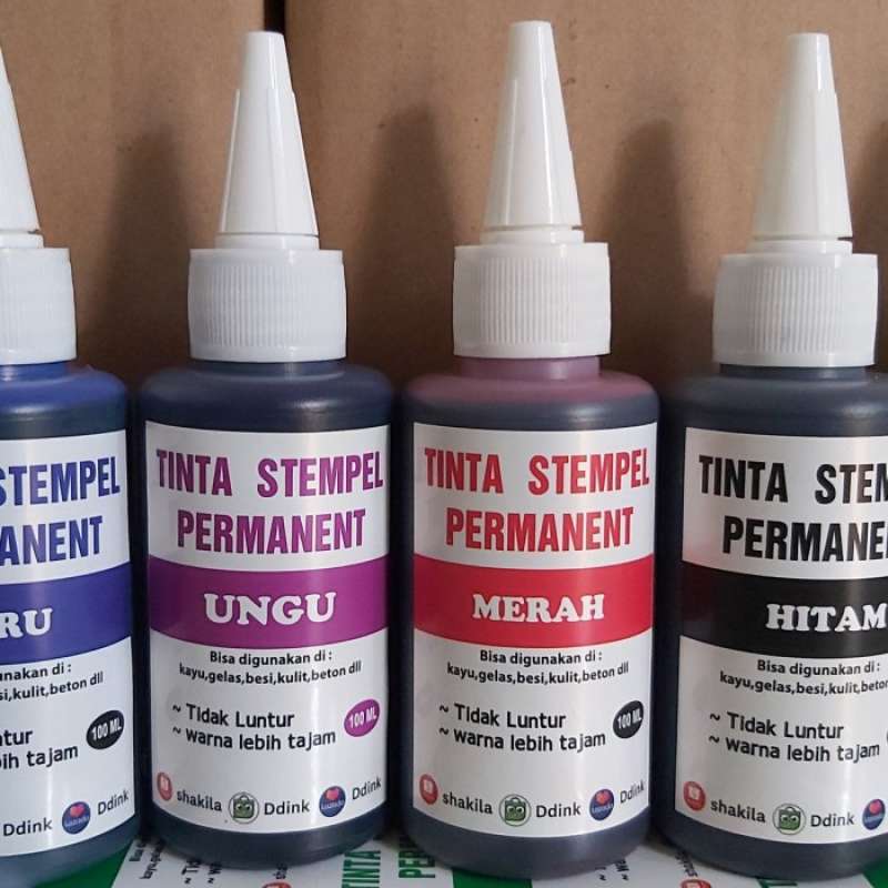 Jual Tinta Stamp Permanent/tinta Permanent 100ml - Biru Di Seller ...