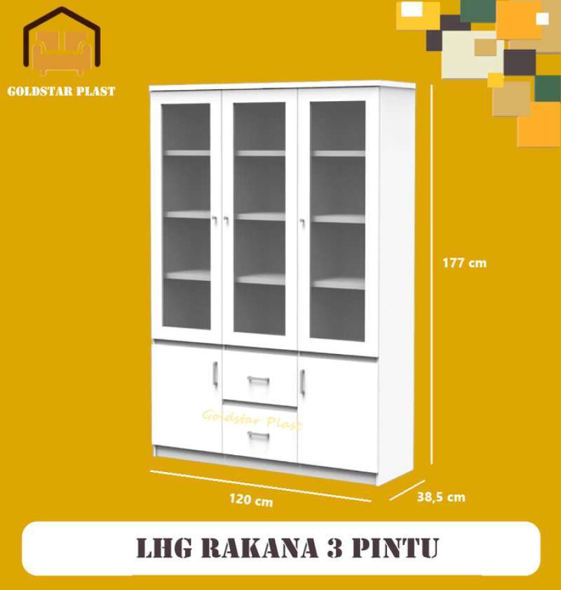 Jual Rak Buku 3 Pintu I 2 Pintu /lemari Cabinet/lhg Rakana 3pk I 2pk Di ...