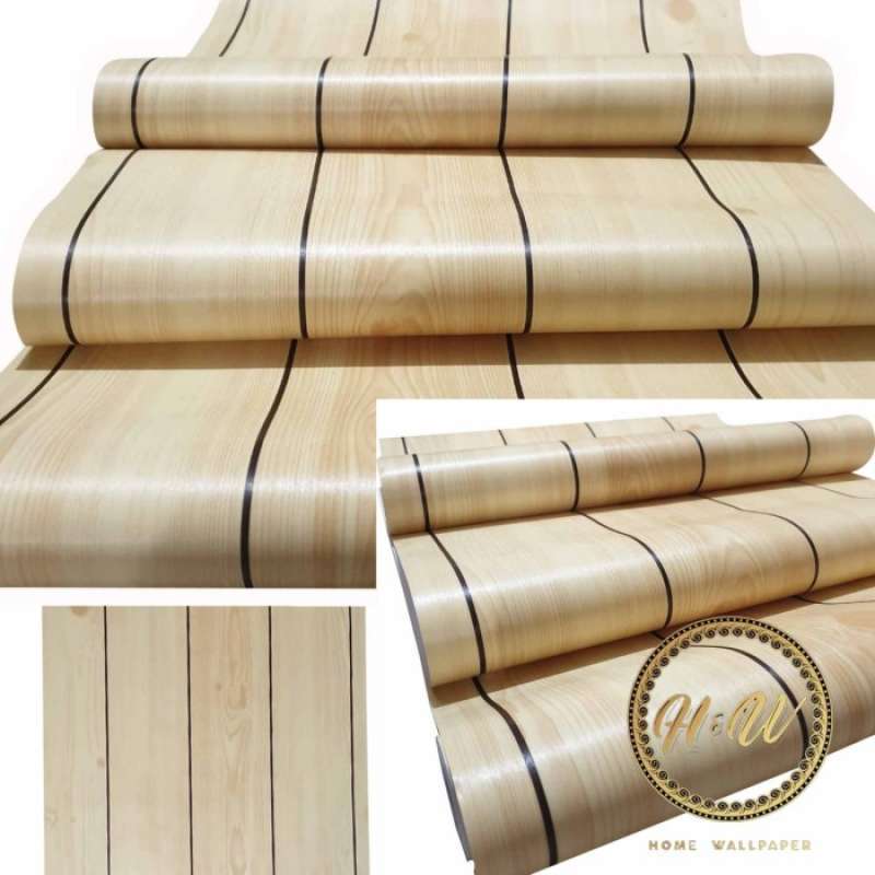 Jual Home Wallpaper Sticker Dinding Kayu Garis Muda 45cm X 10 M Di