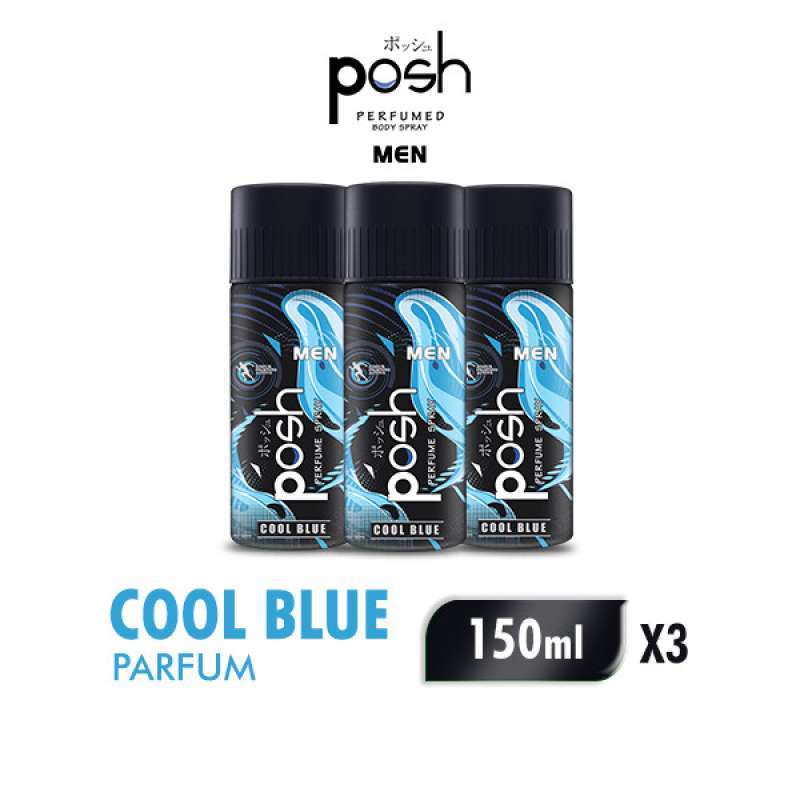 Promo Posh Men Body Spray Cool Blue 150 Ml X 3 Pcs Diskon 23% Di Seller ...