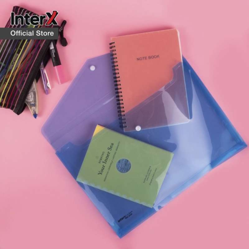 Jual Inter X Map Kancing Plastik Folio Fc With Spine Isi (12 Pcs ...