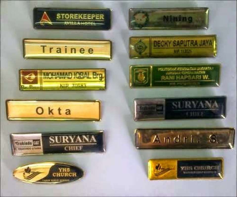 Jual Nama Dada / Name Tag / Papan Nama Kuningan & Stainless Di Seller ...