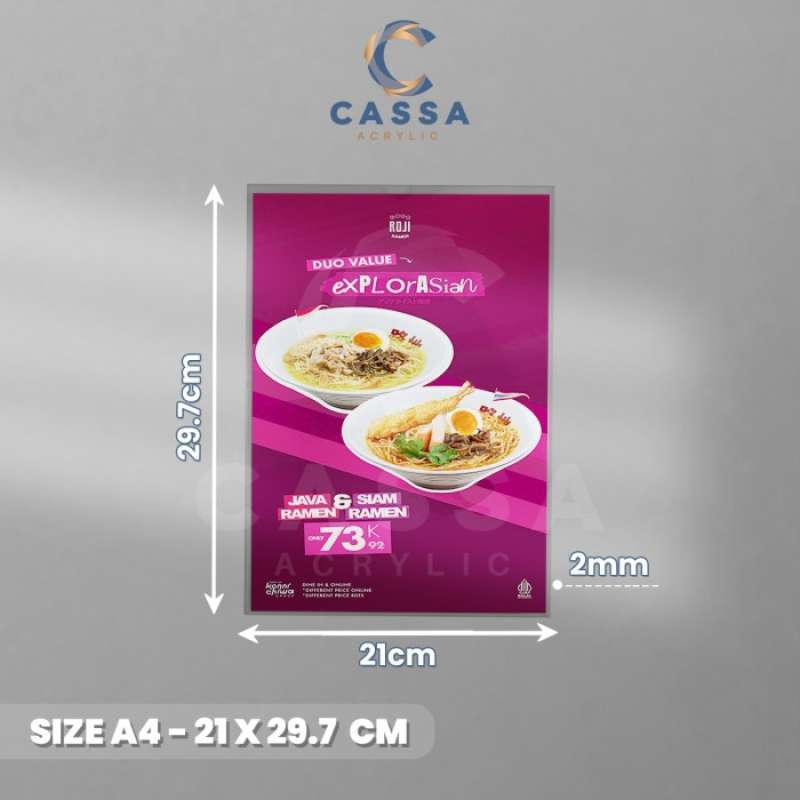 Jual Acrylic Pocket Frame / Akrilik Tempel / Display Brosur A4 Di ...