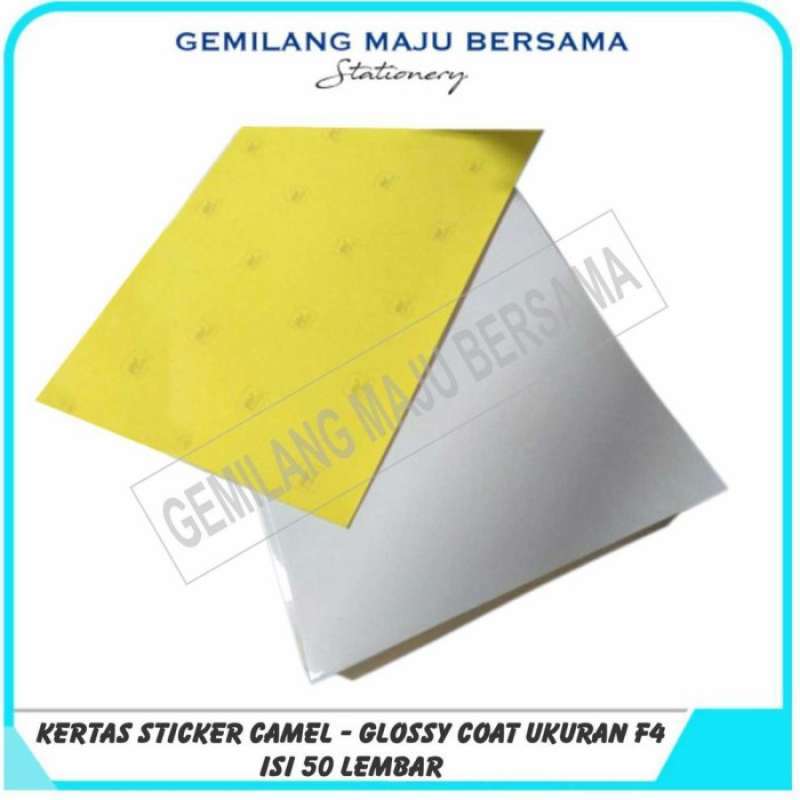 Jual Kertas Sticker Coated Kilap Camel Ukuran F4 Folio 50 Lembar Di ...