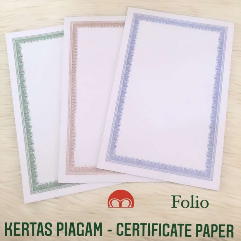 Jual Kertas Piagam Certificate Paper Sertifikat Folio F4 - Hijau Di Seller Kingyo - Cengkareng ...