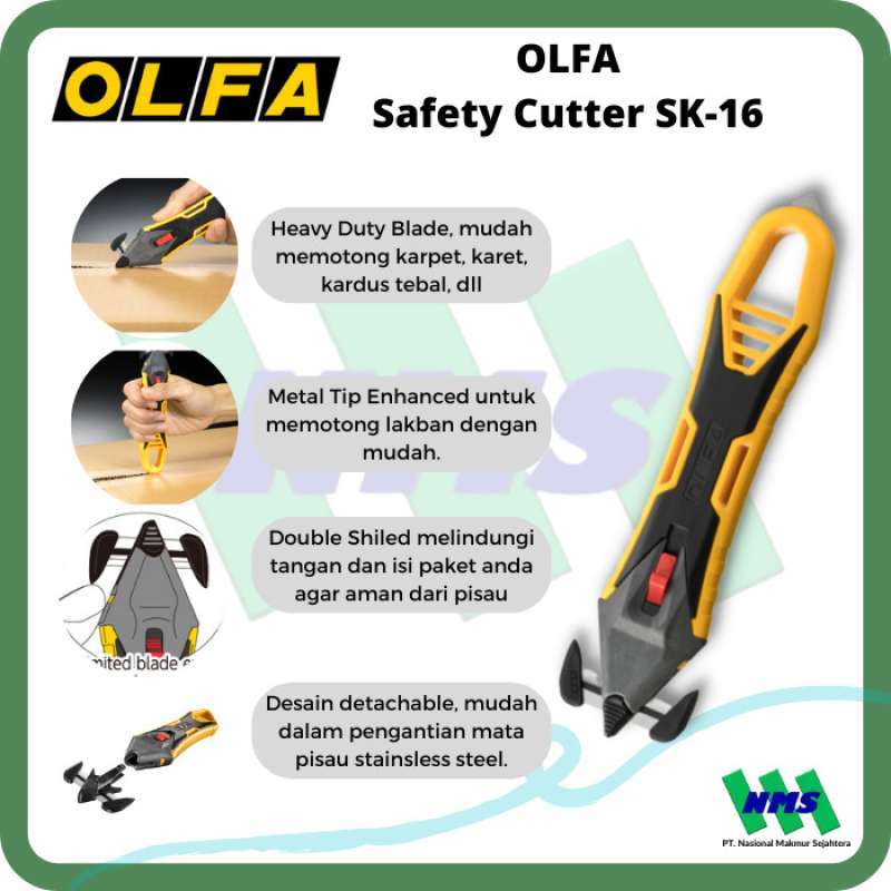 Jual Olfa Safety Cutter Sk-16 Pisau Potong Kardus Tebal Karpet Rubber Ori - Refill Only Di ...