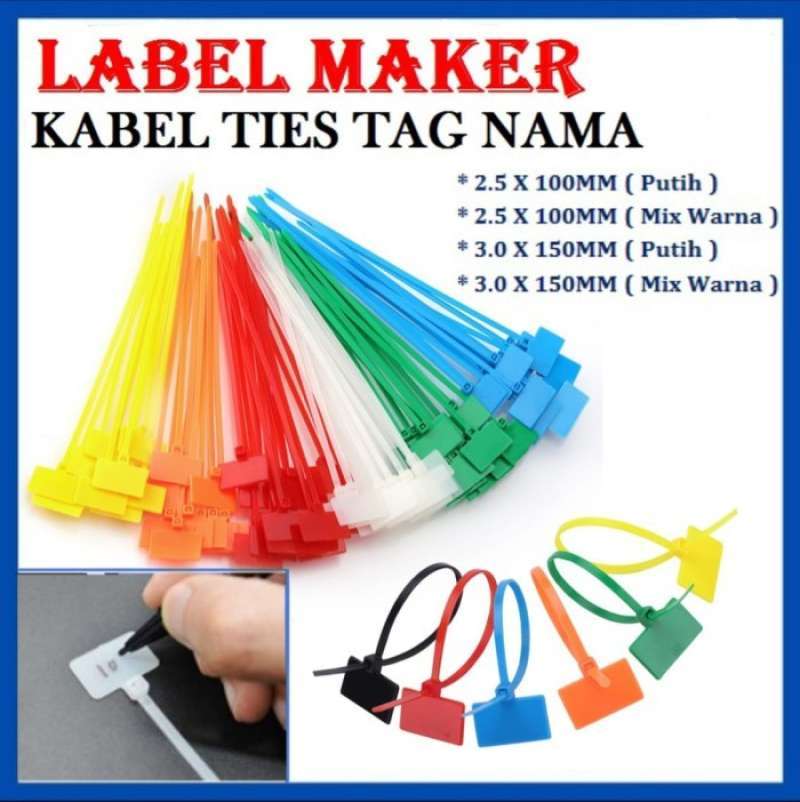 Jual Kabel Tis Tie Ties Cable Label Maker Marker Name Tag Label ...