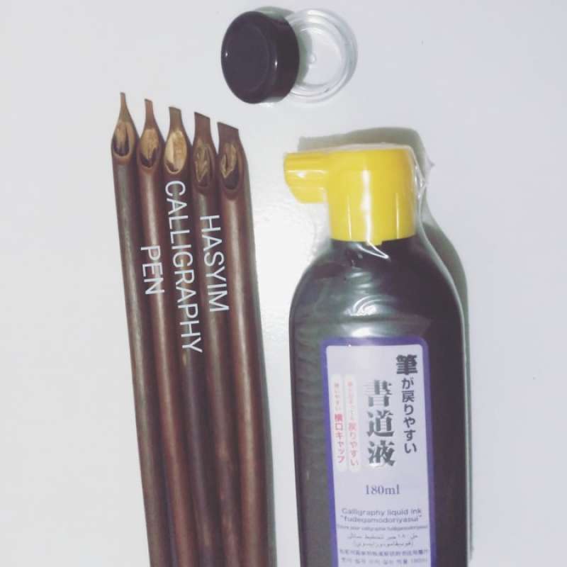 Jual Handam + Daiso Ink + Wadah / Pulpen Kaligrafi / Qalam Khat / Resam ...