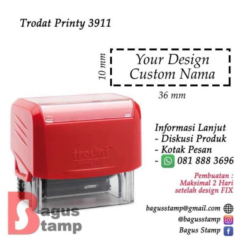 Jual Stempel Warna Otomatis Custom Design Nama - Trodat Printy 3911 ...