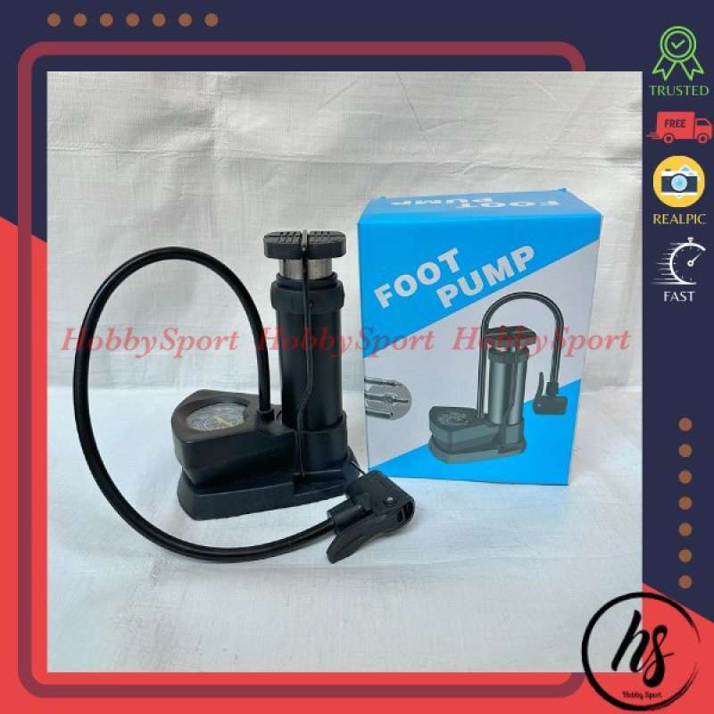 Jual Pompa Injak Pengukur Foot Pump Kaki Mini Angin Darurat Bola Ban ...