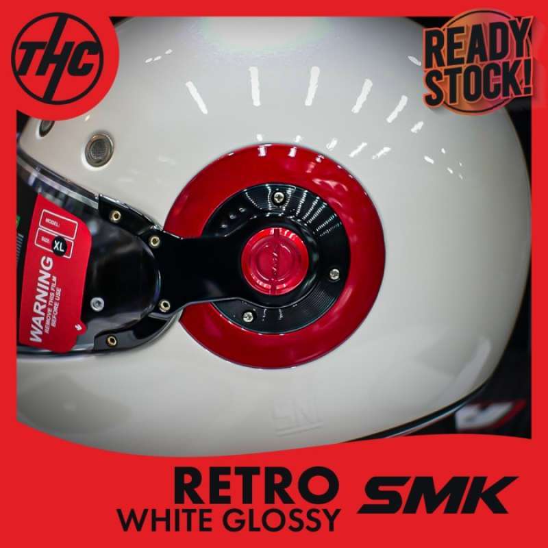 Promo New Helm Smk Retro White Glossy Full Face Helmet Smk Terbaik ...