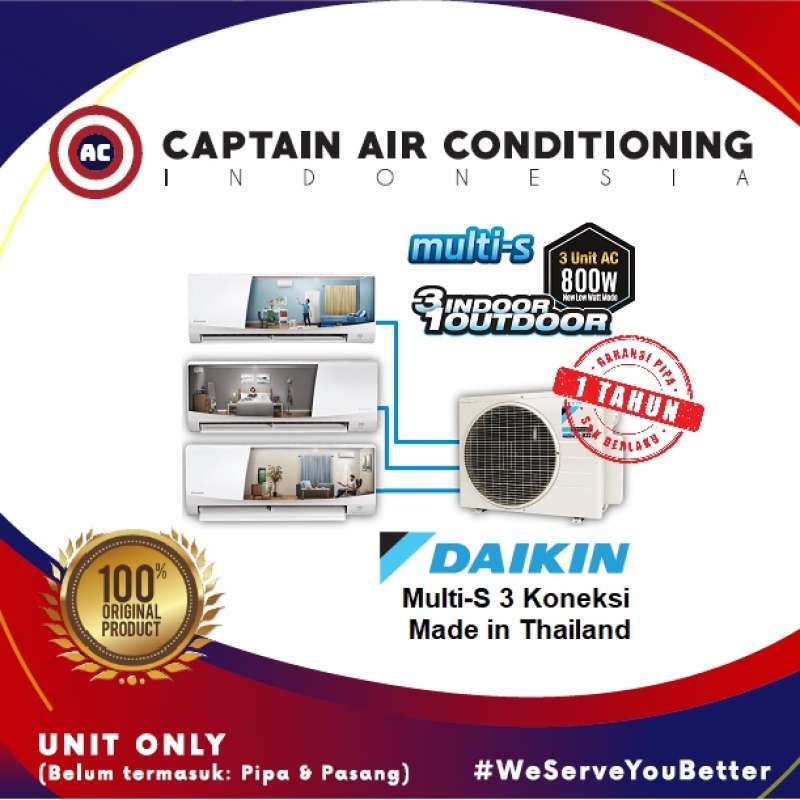 Jual Daikin Ac Multi S 3 Koneksi Ctkc-20 / Ctkc20 Inverter 3/4 Pk ...