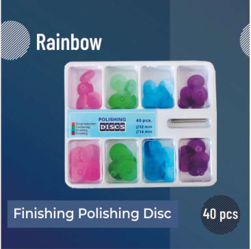 Promo Dental Composite Finishing Polishing Disc Rainbow Stem 40 Pcs ...