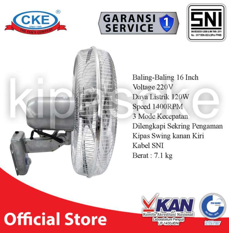 Jual Wall Fan Cke Fb-th 16 Inch Kipas Angin Dinding Tembok Rumah Sejuk Di Seller Kipas Online ...