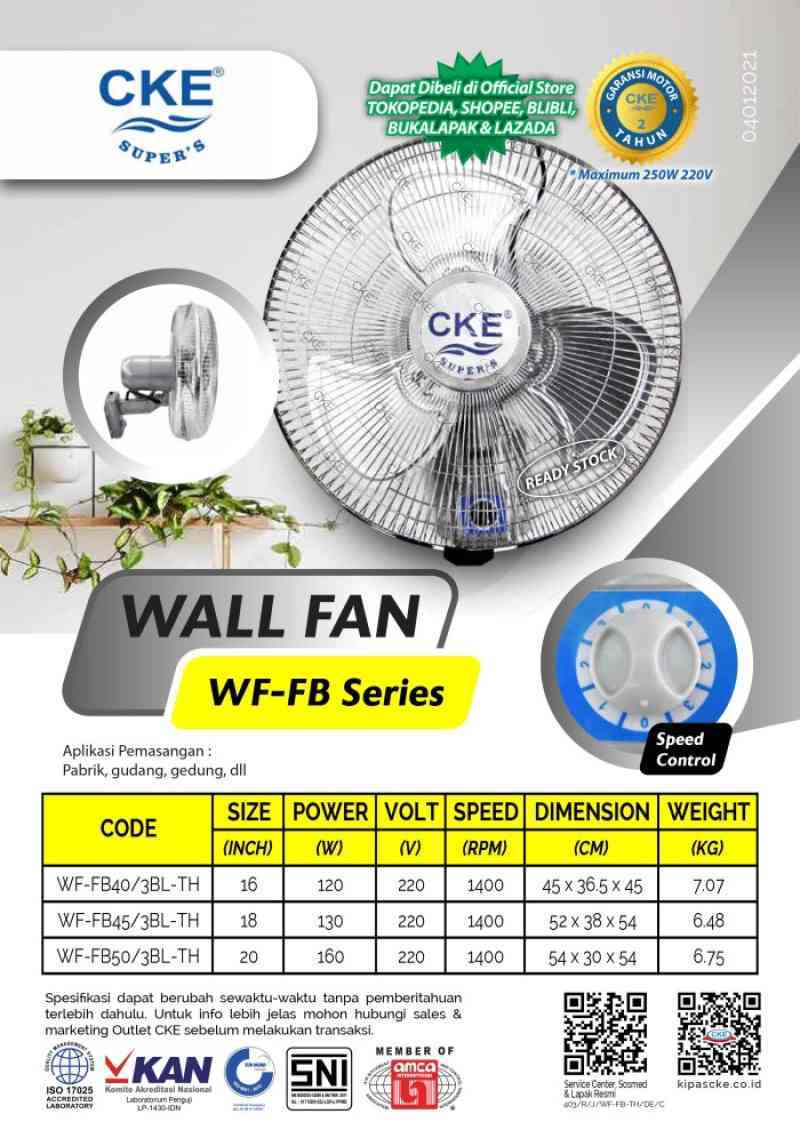 Jual Wall Fan Cke Fb-th 16 Inch Kipas Angin Dinding Tembok Rumah Sejuk ...