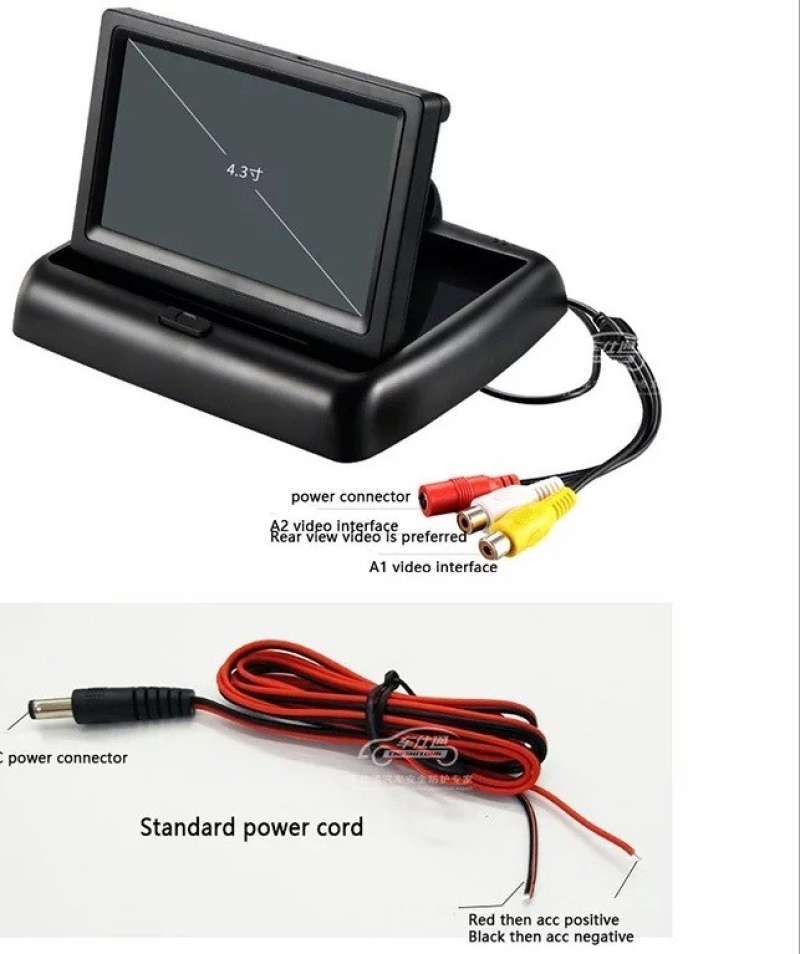 Jual Monitor Parkir Mobil Lipat Flip Tft Foldable Rear View Lcd 4,3 ...
